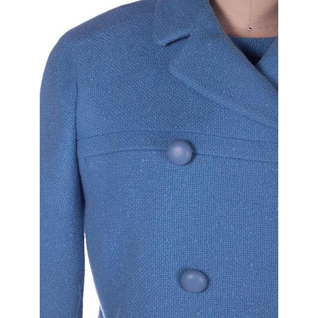 Vintage Sheath Dress & Coat Blue Nubby Wool 1960s Bergdorf on Plaza 38 ...