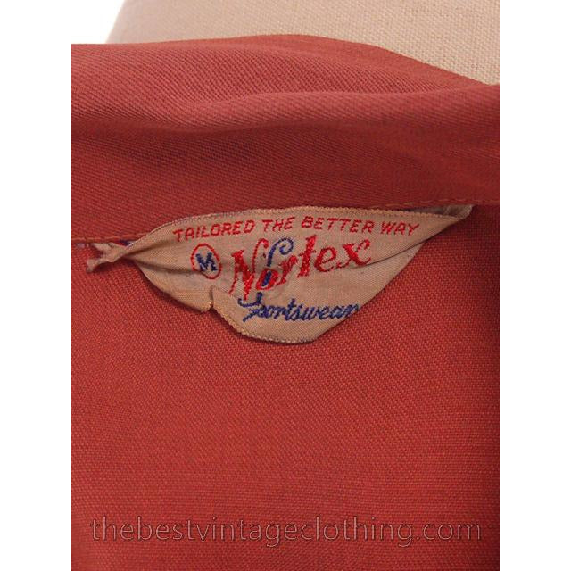 Vintage Mens 1940s Rare Bowling Jacket Rayon Bowling Pins L Nortex Spo ...