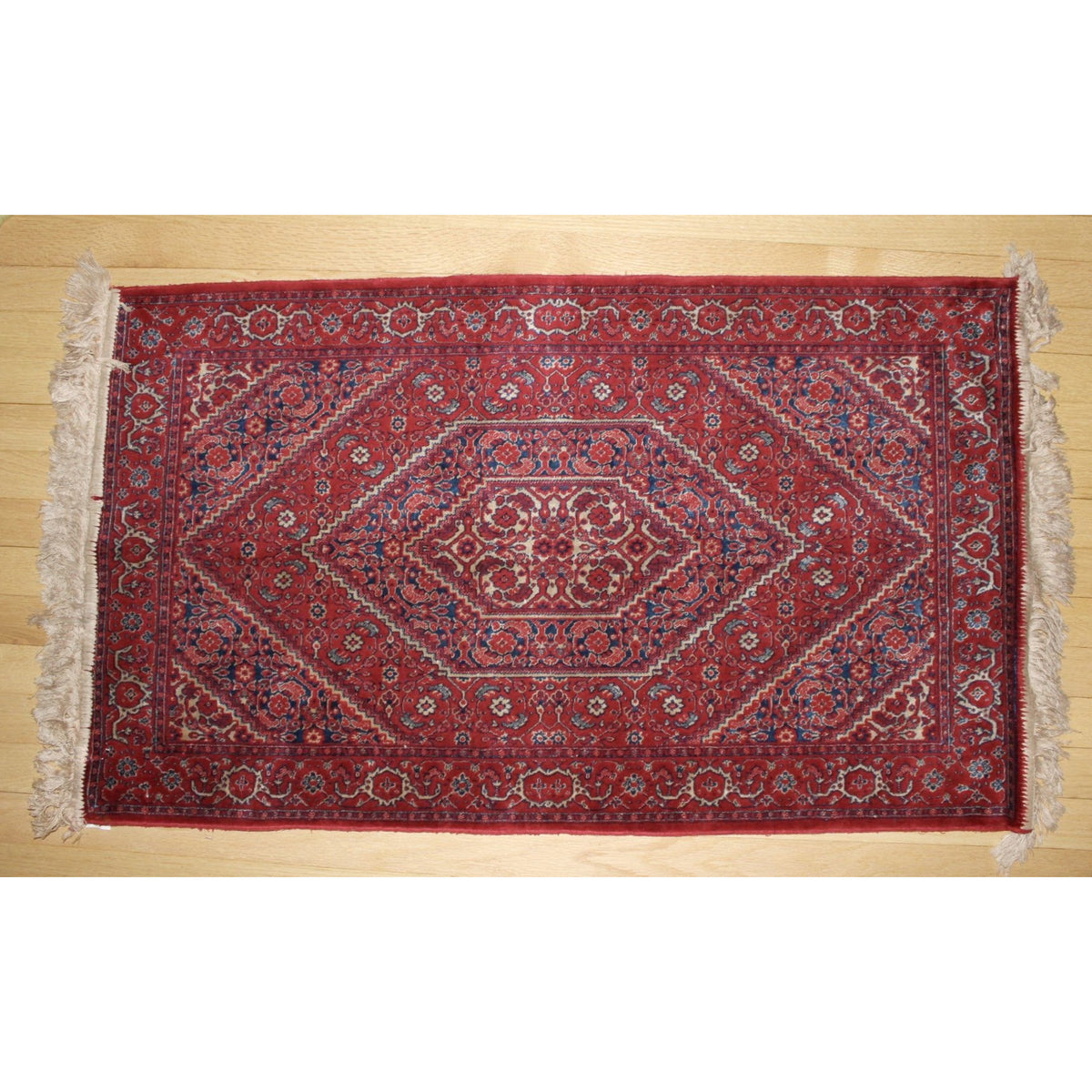Vintage Persian Throw Rug 1940S Red Blue 45" X 26" – The Best Vintage ...