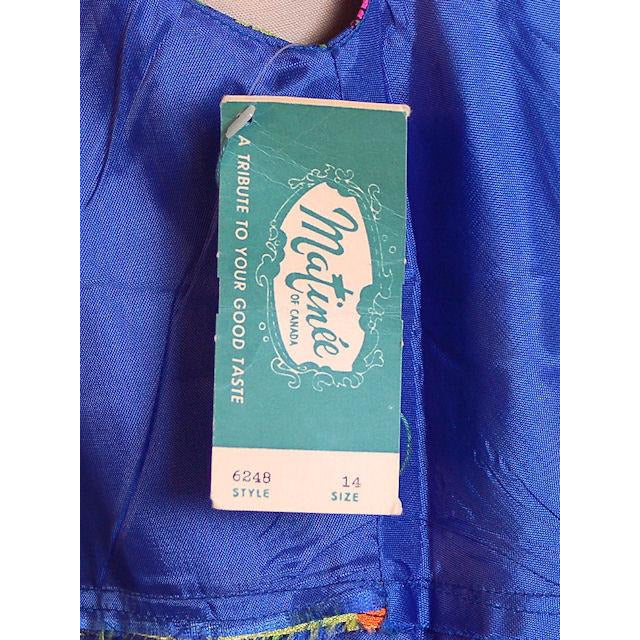 Vintage Blue Mod Border Print Dress Matinee NOS 1970S 36-31-42 – The ...